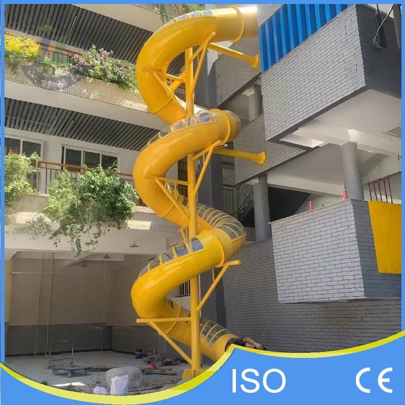 Custom Stainless Steel Spiral Tube Slide | Multi-Story Architectural ...