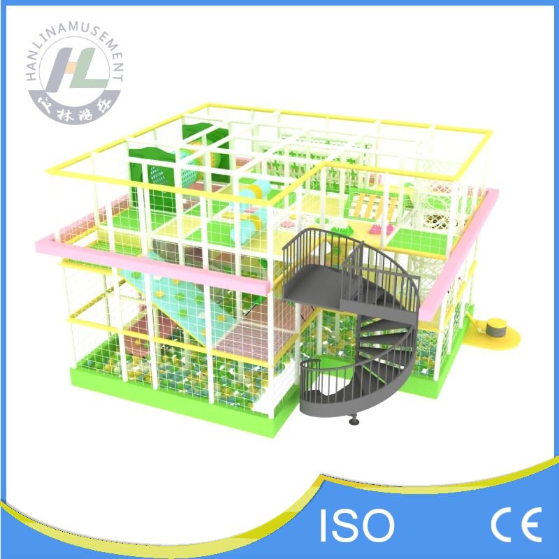 Multi-Level Pastel Indoor Playground | Compact 2-Story Soft Play for ...