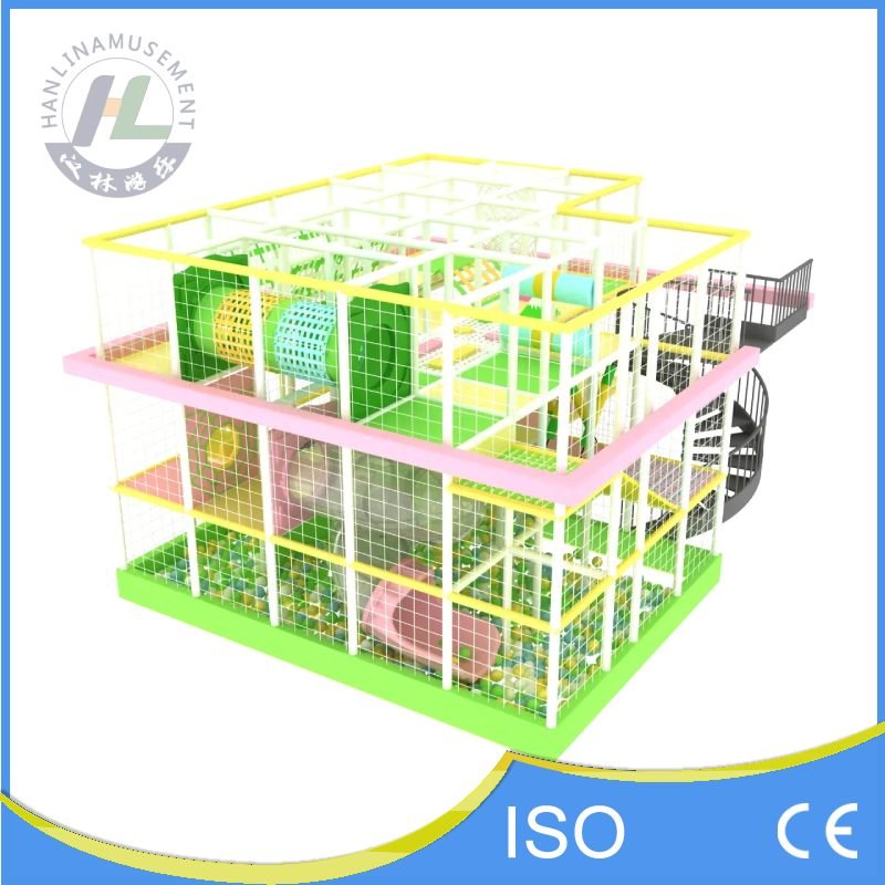 Multi-Level Pastel Indoor Playground | Compact 2-Story Soft Play for ...